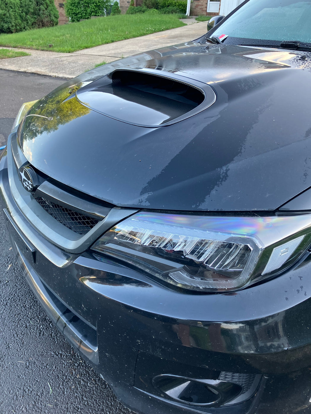 OLM LE Dry Carbon Fiber Hood Scoop Cover - 2010-2014 WRX / STI with Ho